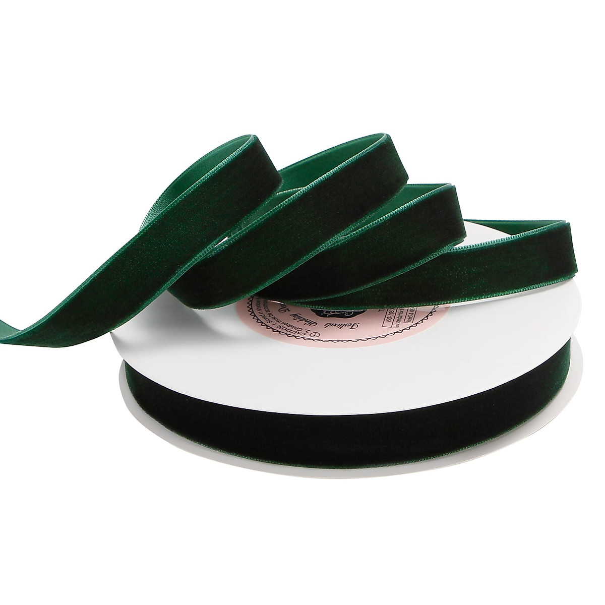 VATIN Green Velvet Ribbon 5/8" Green Premium Plush Velvet Woven Edge Velvet Ribbon for Christmas Tree,Gift Wrapping,Flower Bouquet,Wreath Decorations,Bow Making- 10 Yards