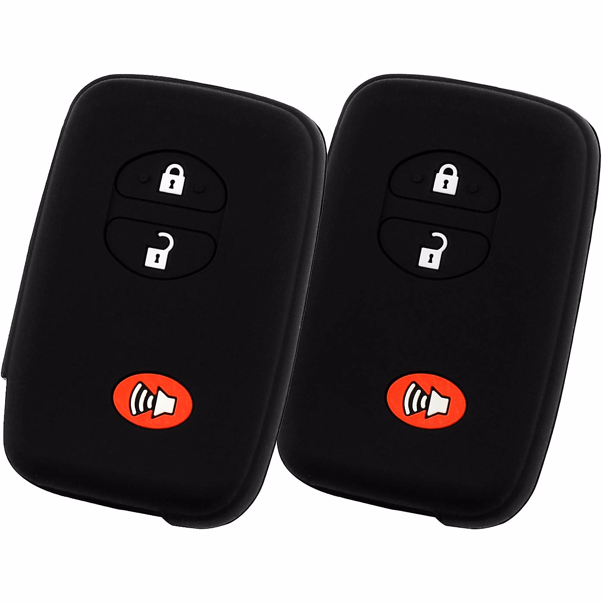KeyGuardz Keyless Entry Remote Smart Key Fob Shell Cover Rubber Case for Toyota Landcruiser 4Runner Venza Rav4 Highlander (Pack of 2)