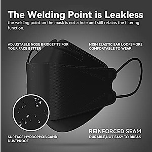 Keangs Face Masks 50 Pack, Soft and Comfortable Disposable Face Masks for Adults And Teens, Black
