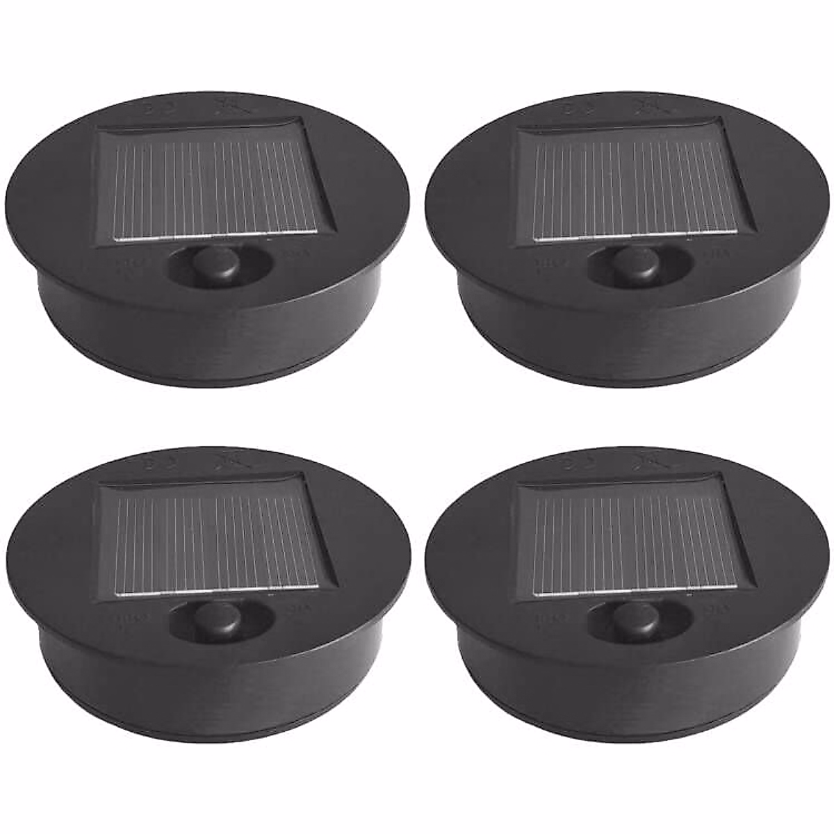HOUYANG 4 Pack Compatible Aperture 2.45"~2.73" Replacement Lantern Top Solar Light Parts Garden Light Battery Box Parts Solar Light Replacement Parts（Warm Color）