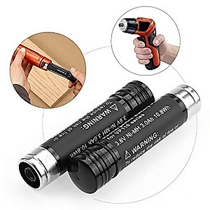 Munikind Replacement Battery Compatible with Black and Decker 3.6V Battery Versapak Gold VP100 VP100C VP105 VP105C VP110 VP110C VP143 Vp142 Vp7240 2Pack 3000mAh Ni-Mh