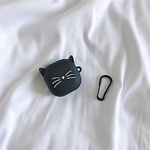 Case for Samsung Galaxy Buds2 Pro & Buds Live(2020)/Buds Pro(2021)/Buds 2 (2022) Charging Box,Cute Cartoons Kawaii Anime Fashion Animal Desig Protective Cover with Keychain (Black)