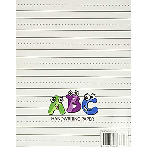 Kindergarten writing paper with lines for ABC kids: 120 Blank handwriting practice paper with dotted lines