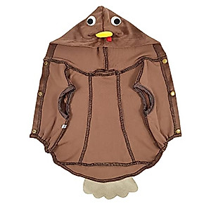 NACOCO Dog Turkey Costume Halloween Thanksgiving Clothes Pet Costume Warm Apparel Puppy Coat Fleece Hoodie Classic Bird for Small Dogs and Cats (Medium)