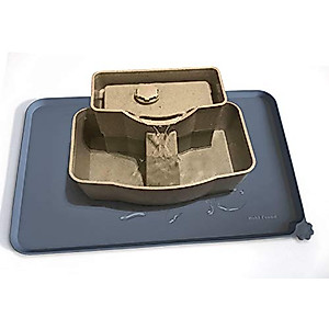 Hoki Found -Waterproof Pet Feeding Mats with High Lips - Multiple Size and Colors for Dogs, Cats & Others-G