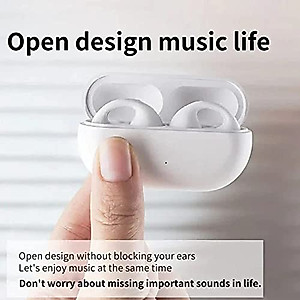 Wireless Ear Clip Bone Conduction Headphones, Open Ear Bone Conduction Earbuds, Mini Bone Conduction Headphones, Open Ear Headphones Wireless Bluetooth for Running Sports (Black)