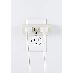 GE 3-Outlet Extender Wall Tap, Grounded Adapter Plug, Indoor Rated, 3-Prong, Perfect for Travel, UL Listed, Light Almond, 54195