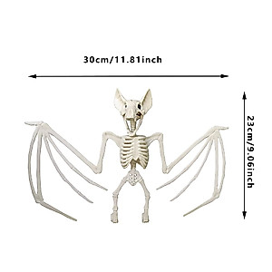 Halloween Animal Skeleton,Horrible Bat Skeleton Simulation Bat Model Vivid Bat Bone Movable Jaws for Halloween Decoration (2 Pack)