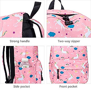 Leaper Striped School Backpack and Unicorn Backpack Bundle