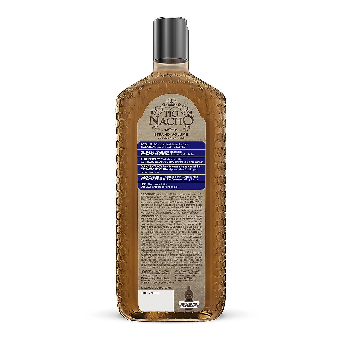 Tio Nacho Anti Hair Loss Thickening Volume Filler Shampoo with Royal Jelly & Rosemary, Volumizing & Body-Boosting Hair Care, 14 Fluid Ounces