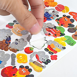 gomtyea Cute Scrapbook Stickers,Kawaii Laser Rabbit Bear Cat Animal Waterproof Bling Photo Decoration Sticker Decal Packs for Phone Case,Laptop,Aesthetic Stickers for Kids,Teens,Adults,8 Sheets