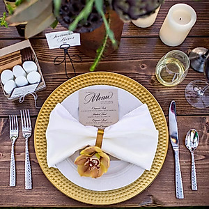 Nicunom 12 Pack Gold Charger Plates, 13 Inch Round Charger Plates with Hammered Rim, Plastic Charger Plate for Wedding Dinner Party Event Decoration