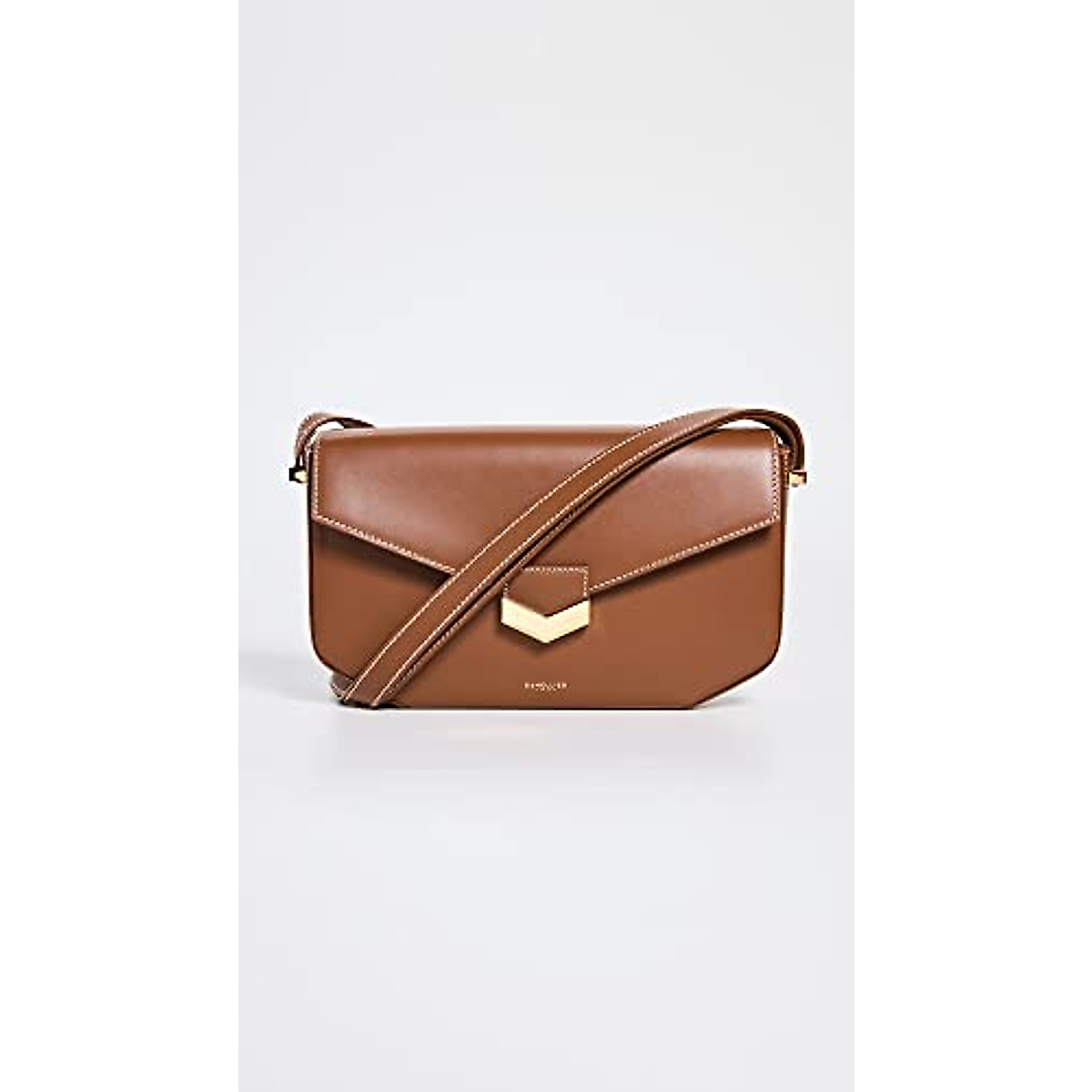 DeMellier Women's Midi London Crossbody, Tan w/Ecru Stitching, One Size