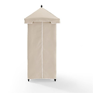 Maykoosh HonmeStock Nordic Haven Outdoor Wicker Towel Valet Sand/Brown, Floor Mountable, Wheeled, Portable - 31.5" D x 35.5" W x 79.75" H