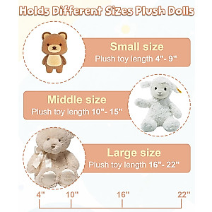 Ardier Stuffed Animal Storage Organizer with Wheels, Stuffed Animal Zoo Shelf with Elastic Rope for Nursery, Play Room, Bedroom, Kids Plush Toy Holder for Boys and Girls, Black.