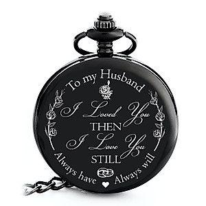 FJ FREDERICK JAMES Anniversary Gift's for Him I Anniversary Gift' for Husband - Engraved ‘to my Husband’ Pocket Watch | I Love You Gift for Husband for Birthday I Valentines I Anniversary for Men