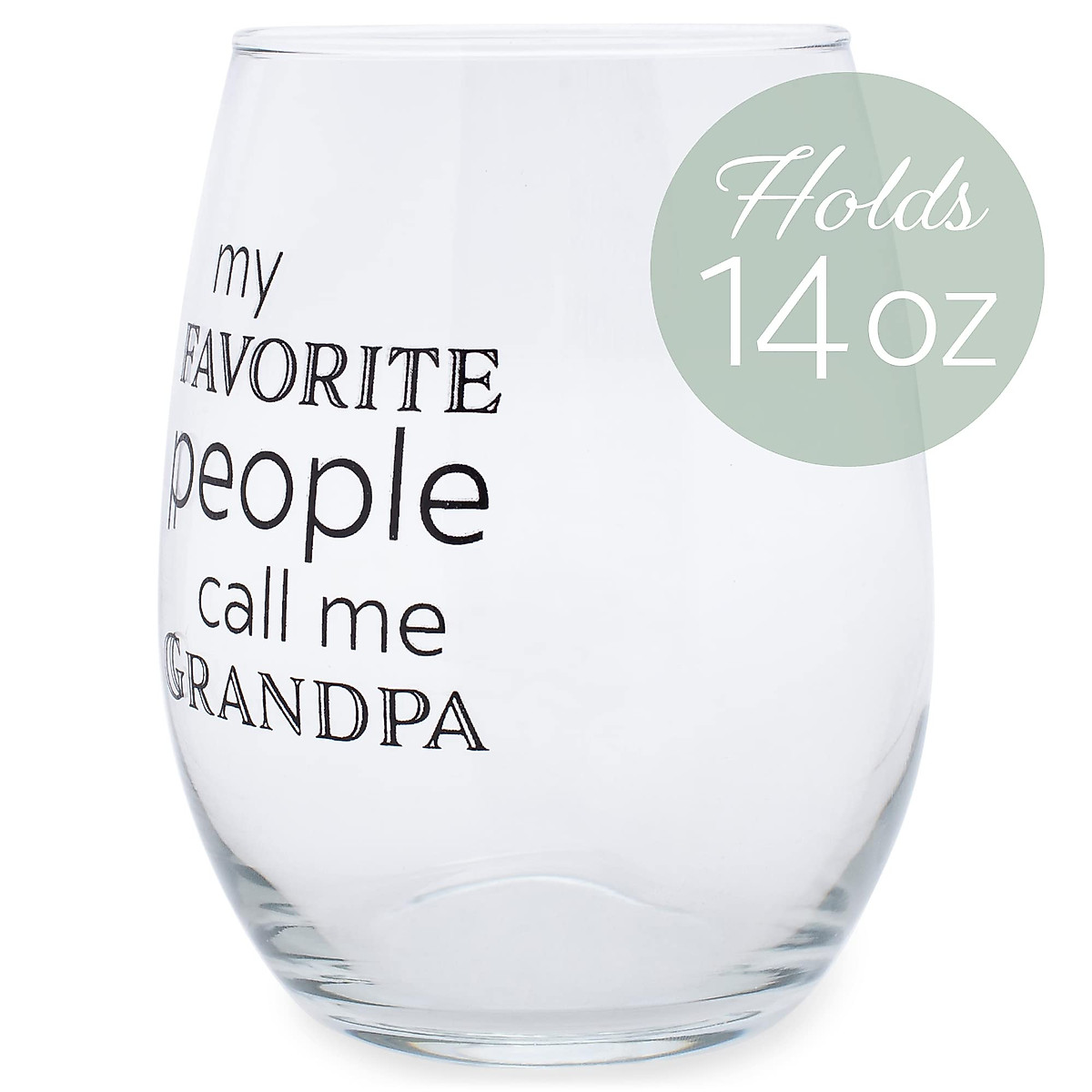 Elanze Designs Favorite People Call Me Grandpa 14 Ounce Black Stemless Wine Glass Tumbler
