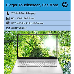 HP 2023 Newest Touchscreen Business Laptop, 17.3 Inch HD+ Display, AMD Ryzen 5 7530U Processor(Beats i7-1165G7), 16GB RAM, 1TB SSD, Wi-Fi 6, Anti-Glare, Webcam, Windows 11 Home, Bundle with JAWFOAL