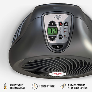 Vornado AVH2 Advanced Whole Room Heater with Automatic Climate Control, Timer, Fan Only Option, Black & OSCTH1 Oscillating Tower Heater