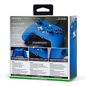 PowerA Enhanced Wired Controller for Xbox Series X|S - Blue, Officially Licensed for Xbox