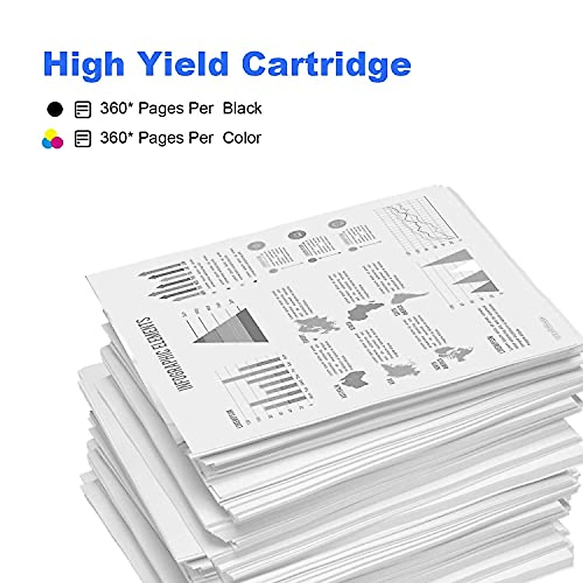 HavaTek Remanufactured Ink Cartridge Replacement for HP 65XL 65 XL for Envy 5055 5052 5000 5058 5012 DeskJet 2600 2622 2652 3722 3755 3752 2655 3720 2640 3723 AMP 120 100 Printer (1 Black, 1 Color)