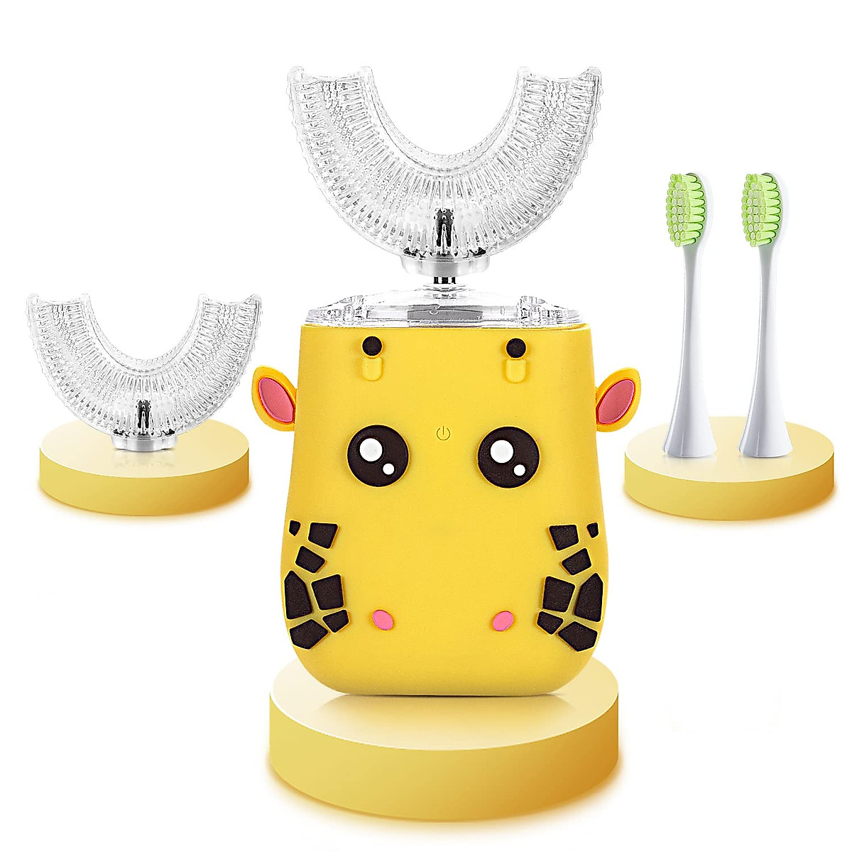 EW East Water Kids Electric Toothbrushes, Toddler Electric U Shaped Toothbrush, Kids Automatic Toothbrush with 5 Ultrasonic Cleaning Modes, Rechargeable Kids Electric Toothbrushes