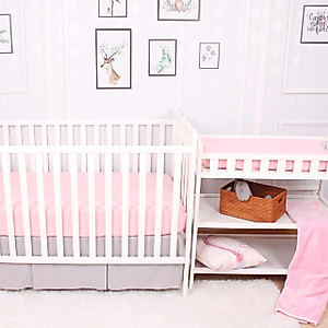 CaSaJa Pink Diaper Changing Pad Cover with Strap Holes Set of 3, Snug Fit 4-Sided Contoured Changing Table Pad 16x31 16x32, Fitted Change Pad Sheet for Baby Girl, 100% Silky Soft Microfiber