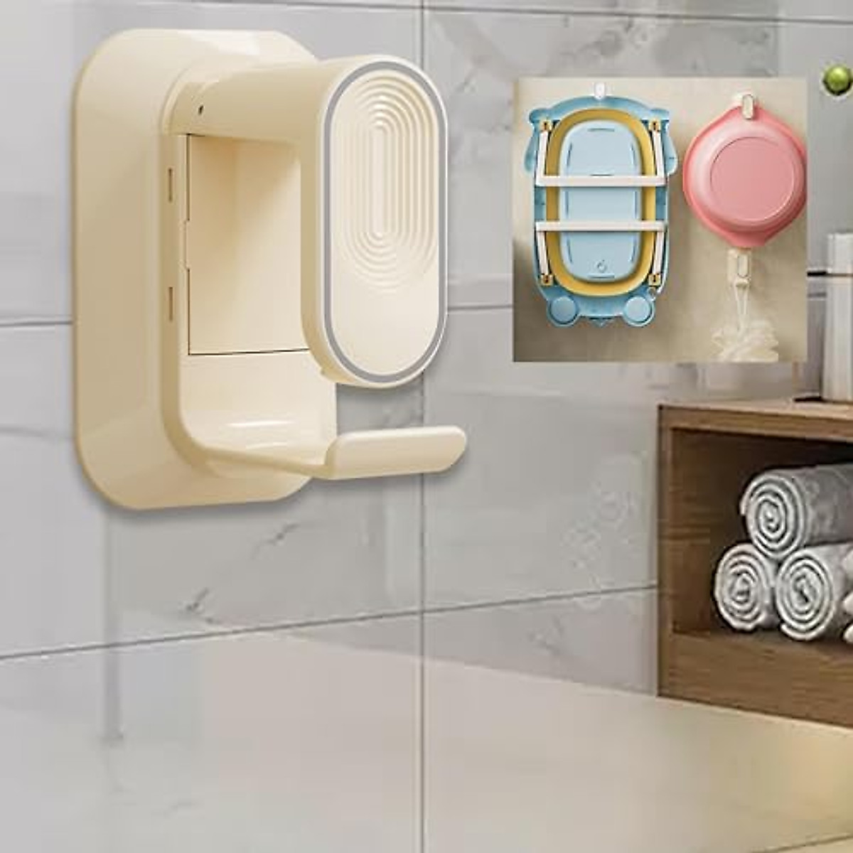 DimyFew Washbasin Rack,Washbasin Stand,Easy Installation,Wall Mounted,Basin Storage Rack,Washbasin Hanger,for Kitchen,Household, Yellow