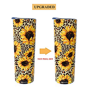 CHIUTUUY 20oz Skinny Tumbler with Lid and Straws, Stainless Steel Vacuum Insulated Double Wall Travel Tumbler Cups for Coffee, Tea, Beverages