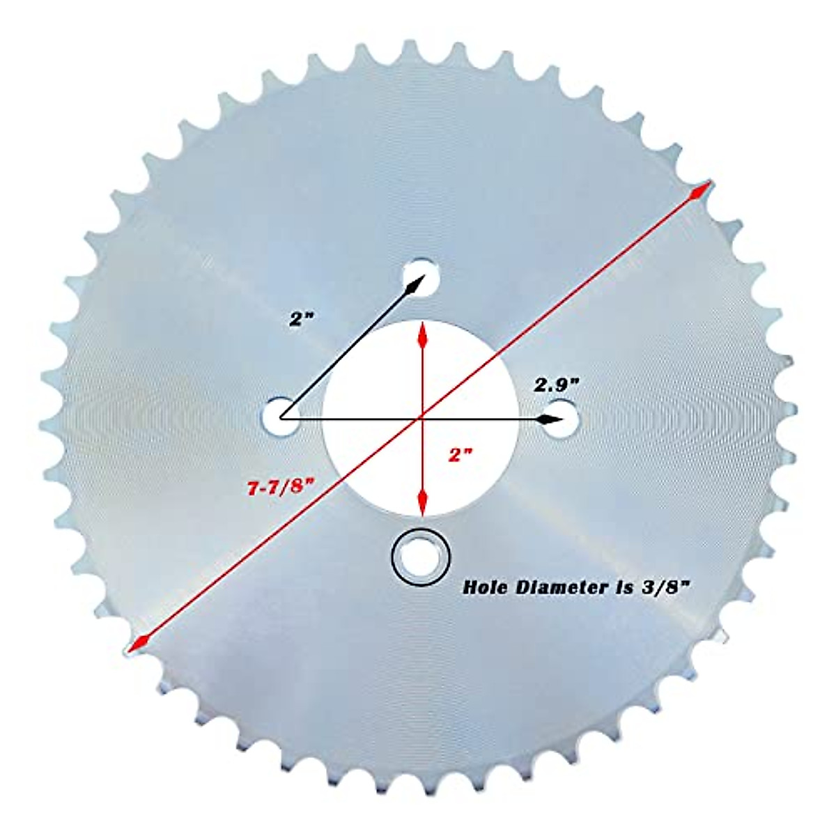 Go Kart Sprocket, 48 Tooth for #40/41/420 Chain, Sprocket for Go Carts & Mini Bikes