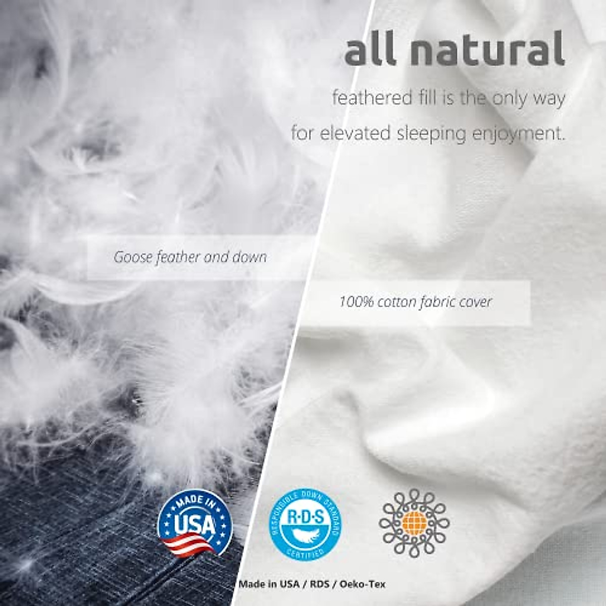 Dreamhood Extra Firm King Size 3.5" Gusseted Bed Pillow for Side Sleepers, Bring Better Sleeping Experience for Side Sleepers, Made in USA, 1 Pack, 18 x 34 Inches