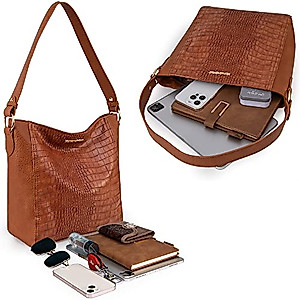 Montana West Purses for Women Crocodile Shoulder Purses and Handbags Hobo Bags for Women MWC-070CBR