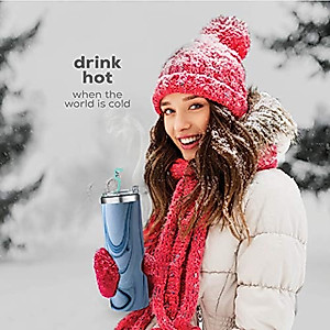 FineDine Insulated Skinny Stainless-Steel Tumbler - 18oz Coffee Tumbler with Flip-Top Lid - Travel Coffee Mug 100% Leakproof Lids - Slim Vacuum-Tumblers Keep Hot & Cold - For Home, Office.