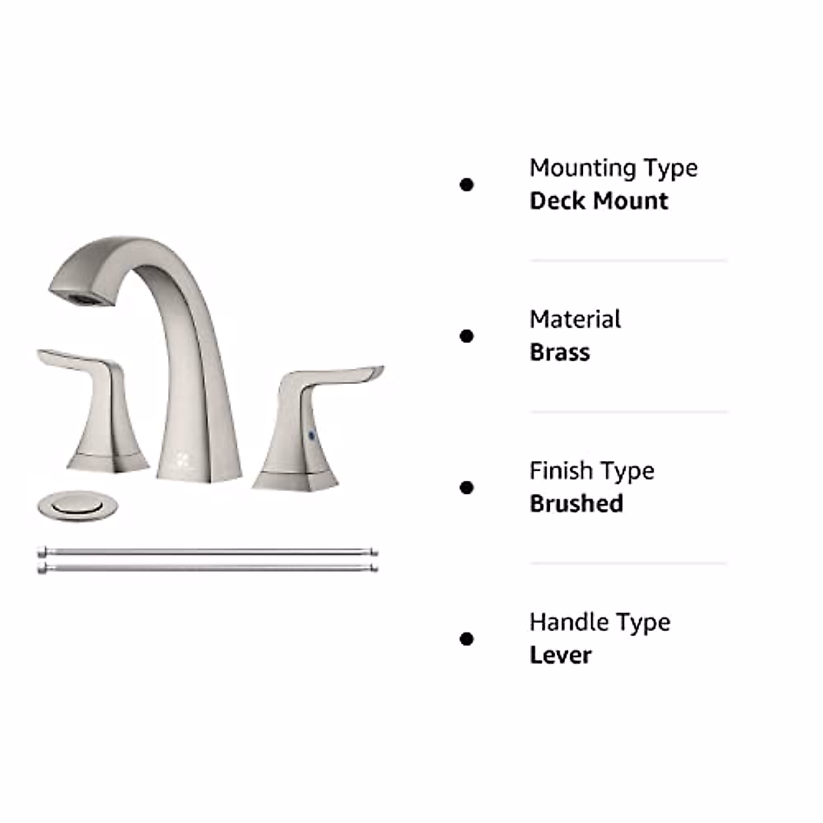 Bathroom Faucet Brushed Nickel,Widespread Bathroom Faucet for 3 Hole,Bathroom Sink Faucet 2 Handles Vanity Faucet,HOMELODY Lavatory Faucet 8 Inch with Pop Up Drain