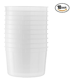 [10 Count 64 Oz Combo] Basix Round Clear Food Storage Deli Container With Lids, Perfect For Meal Prep Soup, Ice Cream, Freezer, Dishwasher And Microwave Safe