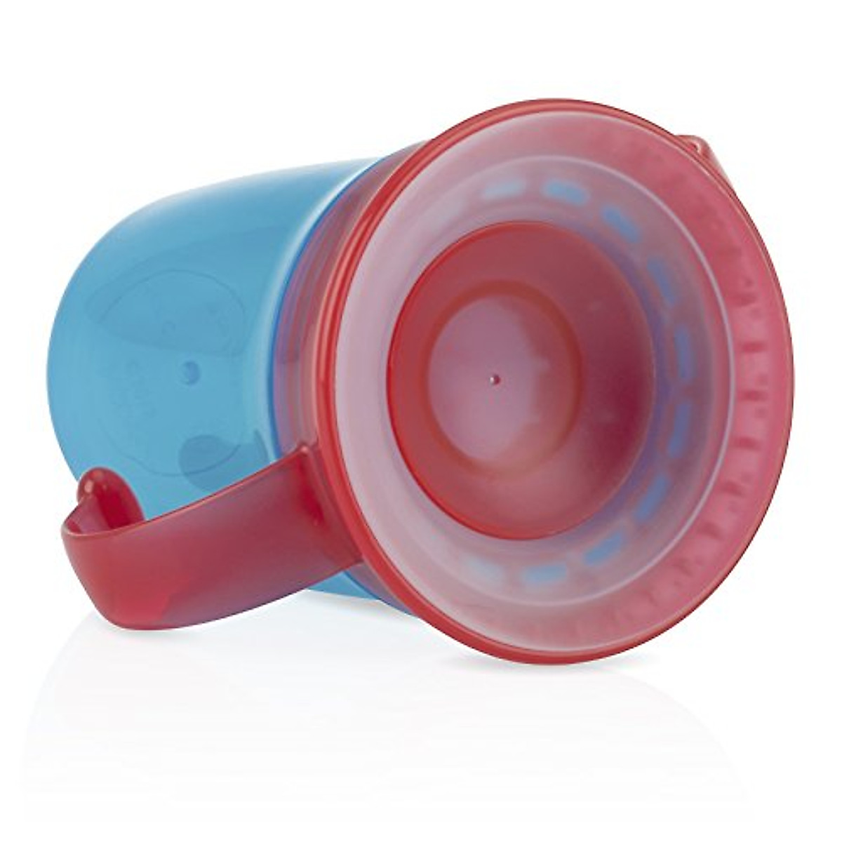 Nuby Plastic 1pk No Spill 2-Handle 360 Degree Wonder Cup - Colors May Vary, Red/Green/Pink/Aqua/Purple/Orange