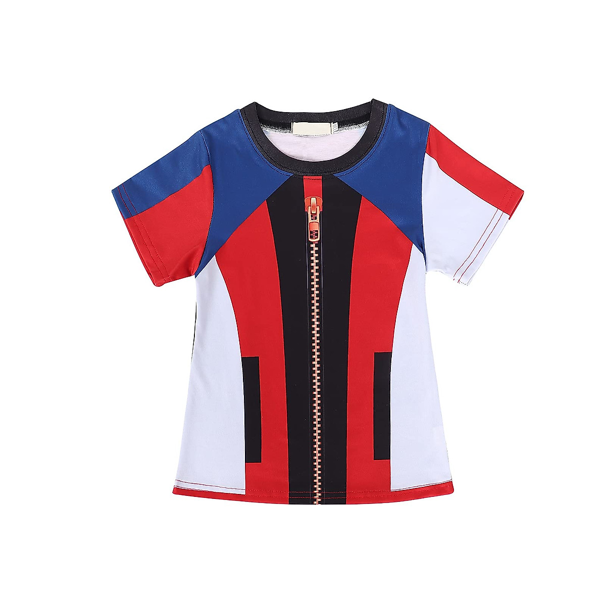 HenzWorld Descendants Evie Costume Kids Halloween Cosplay Birthday Gift Pretend Play Dress up Fancy Party Clothes Pants Set Wig Red,7-8 Years