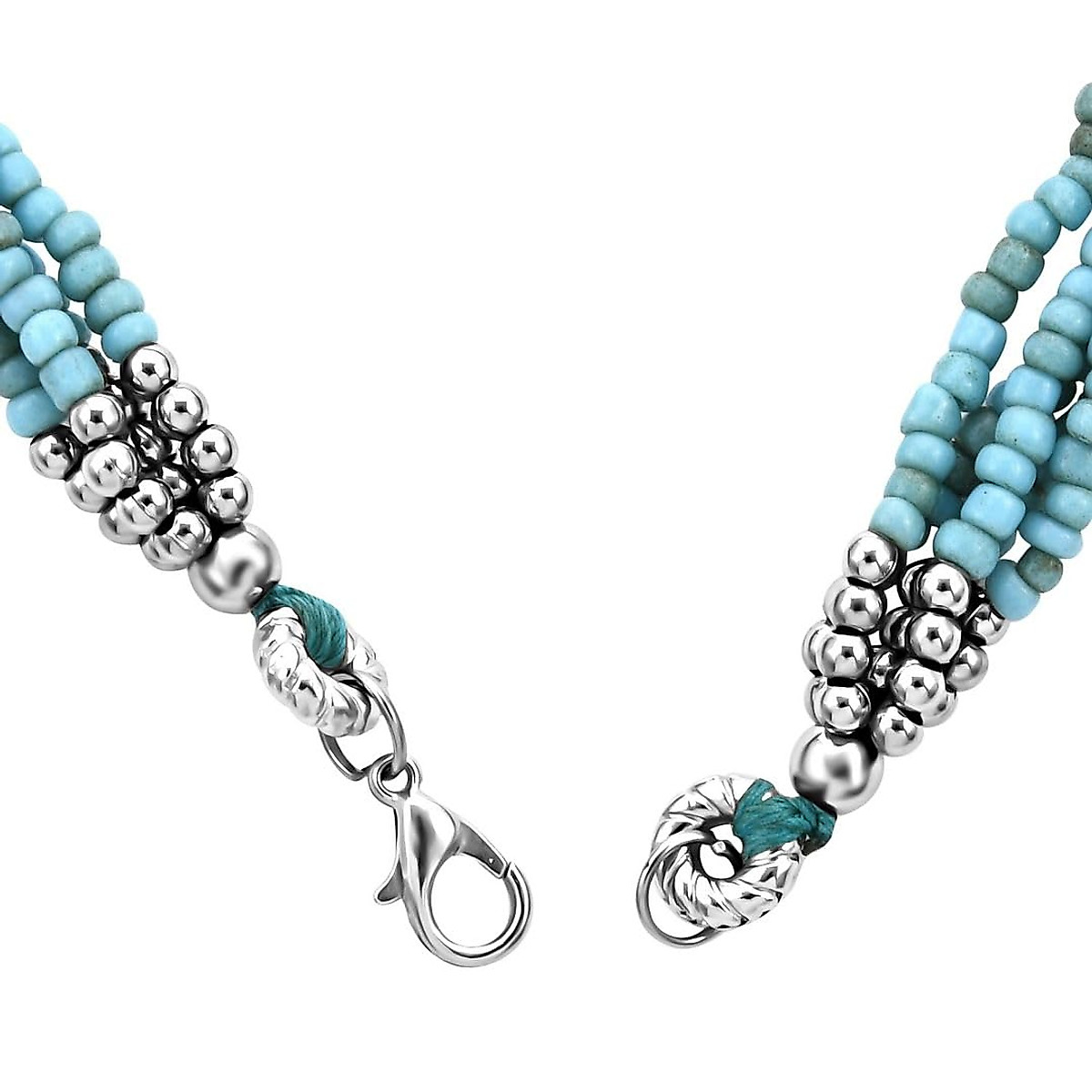 Shop LC Handmade Chunky Blue Beaded Costume Jewelry for Women Seed Bead Long Necklace Bracelet Earrings Set Boho Beach Summer Birthday Gifts for Women