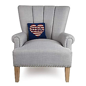 Peking Handicraft Hook Pillow, red/Blue/White