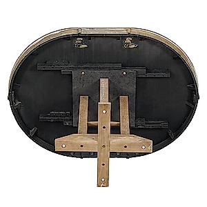 Dinehome 5-Piece Round Extendable Table Set for 4 with Four Upholstered Chairs, for Dining Room, Natural Wood Wash