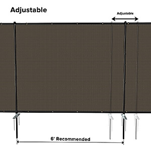 INFRANGE 5'x24' Outdoor Fence Fencing Kit with Poles and Rails Ground Spikes Privacy Fence for Dog Yard Pool Garden Safety Chicken Fence Temporary Painted Iron Pole Brown