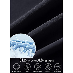 BALEAF Women's 7" Long Running Shorts Athletic Workout Gym Quick Dry Hiking Shorts High Waisted Zipper Pocket Black L