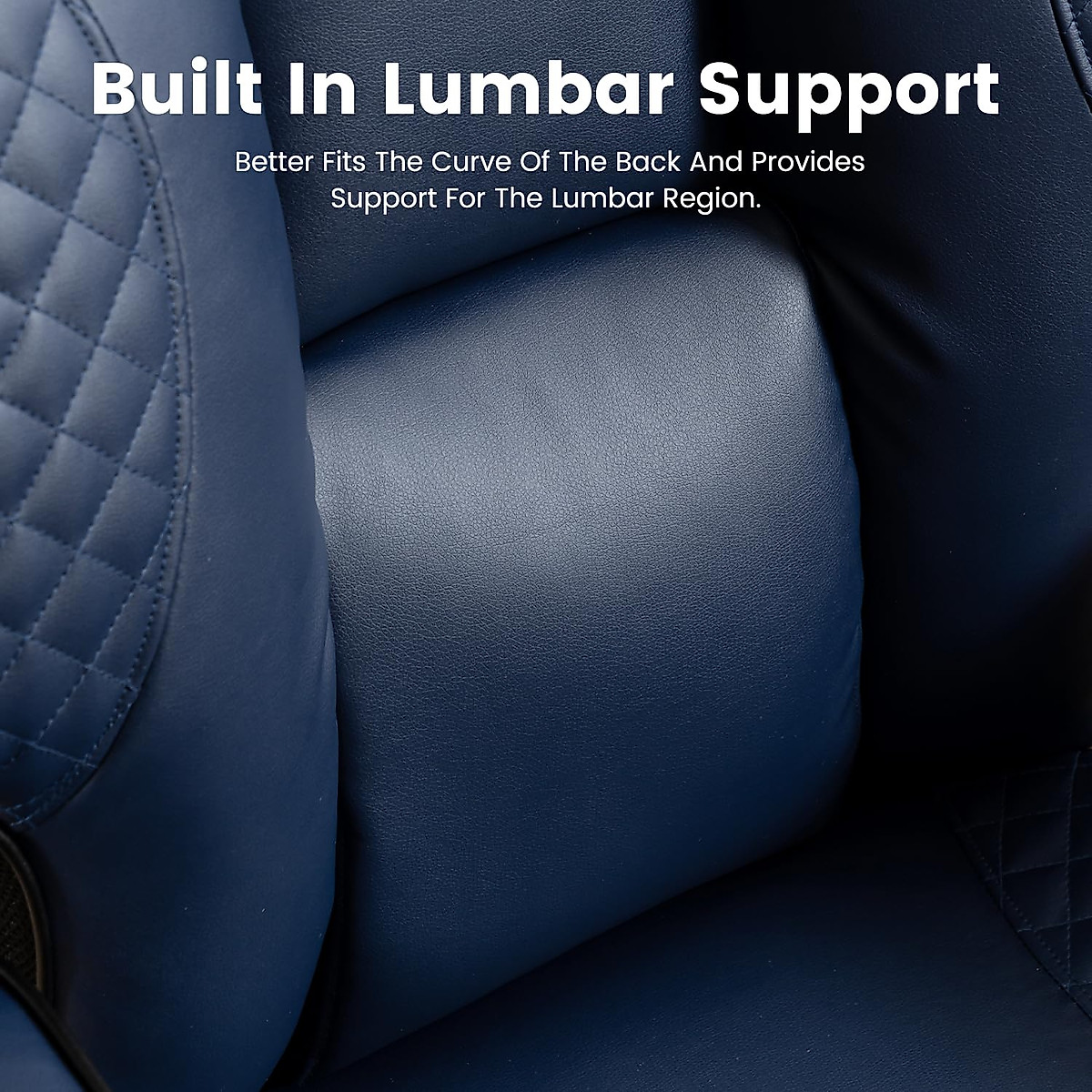 Big and Tall Office Chair 400lbs, High Back Leather Office Chair with Foot Rest, Heavy Duty Executive Office Chair Adjustable Arm Rest,Ergonomic Chair Lumbar Support with Wheels (Navy Blue)