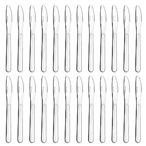 Funnydin 24 Pieces Dinner Knives Set, 8.1" Inches Table Knives Set, Durable Butter Knife, Food Grade Stainless Steel Dinner Knife, Cost-effective Knives Silverware - Mirror Polished, Dishwasher Safe