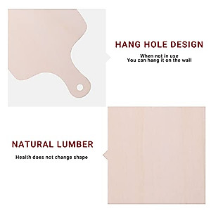 Roundsky 6 PCS Mini Wooden Cutting Board with Handle Unfinished Wood Paddle Chopping Board Cutouts Blank Small Chopping Board for DIY Kitchen Cooking Vegetables Decor