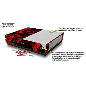 WraptorSkinz Decal Vinyl Skin Wrap Compatible with Xbox One S Console and Controllers - Skulls Confetti Red