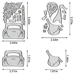 2PCS Gnome Car Dies for Card Making, Christmas Tree Dwarf Leaf Cutting Die for Scrapbooking on Clearance Paper Crafting Decor DIY Album