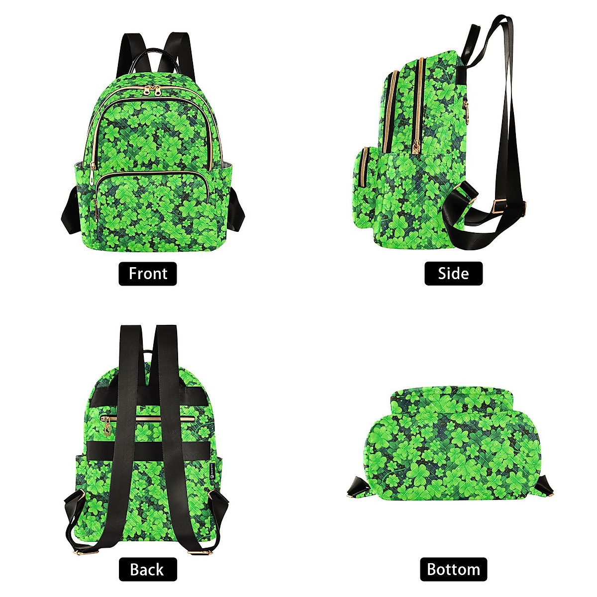 St Patrick Day Leaves Backpack for Women Casual Daypack Travel Purse Lightweight Shoulder Bag Small Backpacks for Work Outdoor Ladies Nurse Trip Gym Travel Essentials Gifts