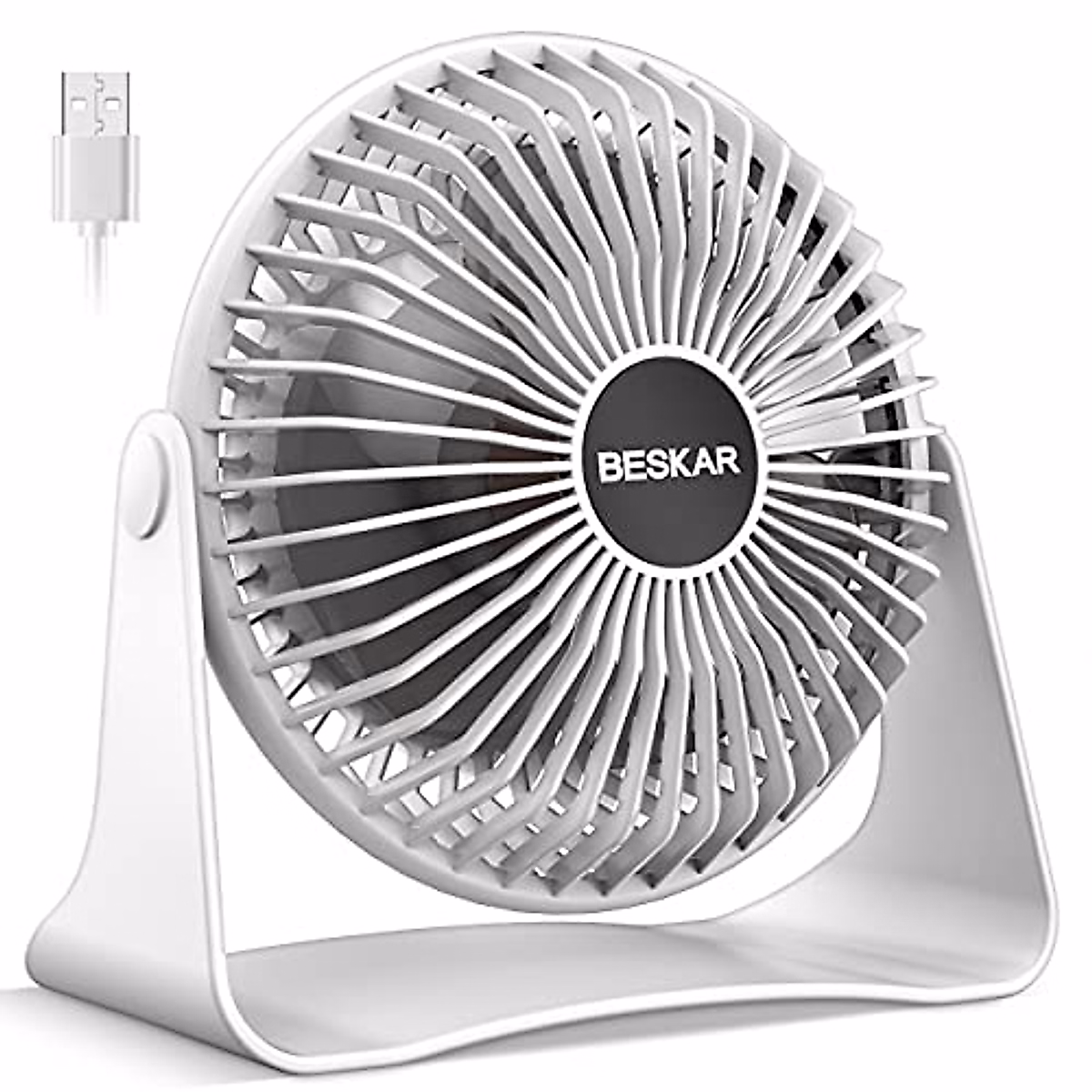 Small Desk Fan & Clip on Fan-2 Pack Bundle Deal - White