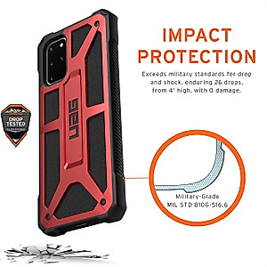 URBAN ARMOR GEAR UAG Samsung Galaxy S20 Plus Case [6.7-inch Screen] Monarch [Crimson] Rugged Shockproof Military Drop Tested Protective Cover